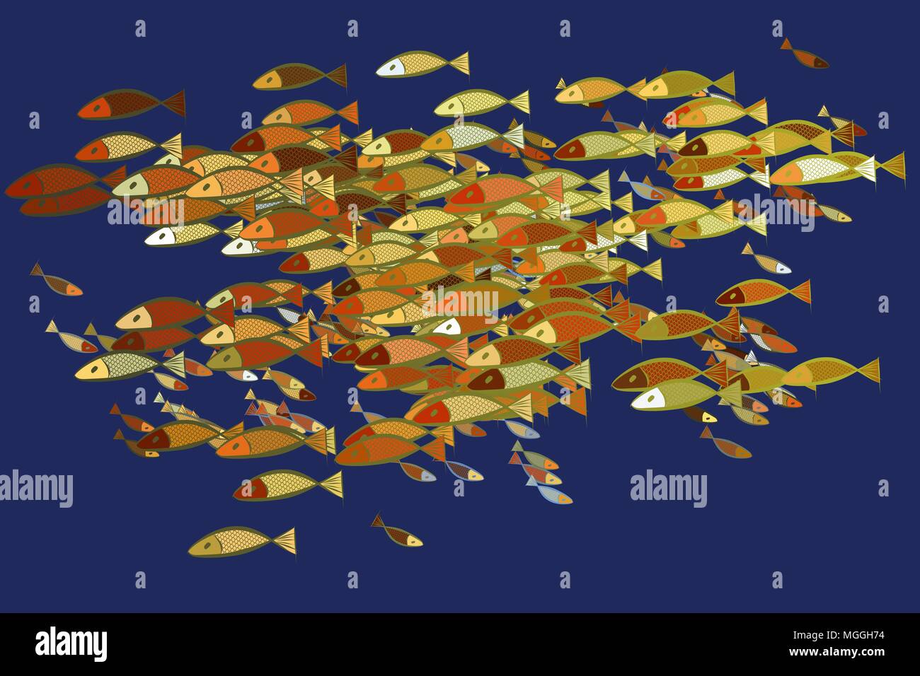 Hand drawn fish illustrations background, good for graphic design ...
