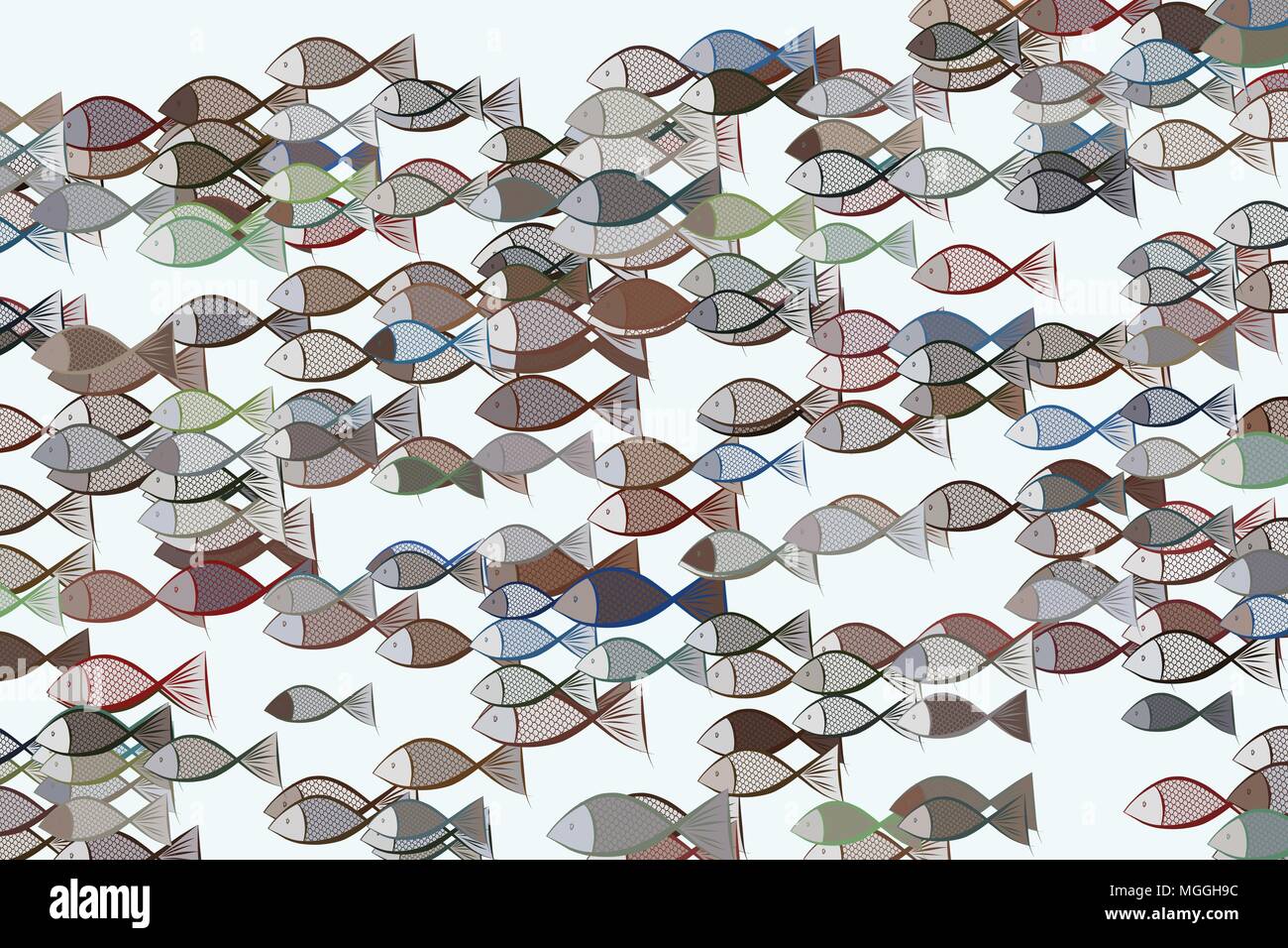 Hand drawn fish illustrations background, good for graphic design ...