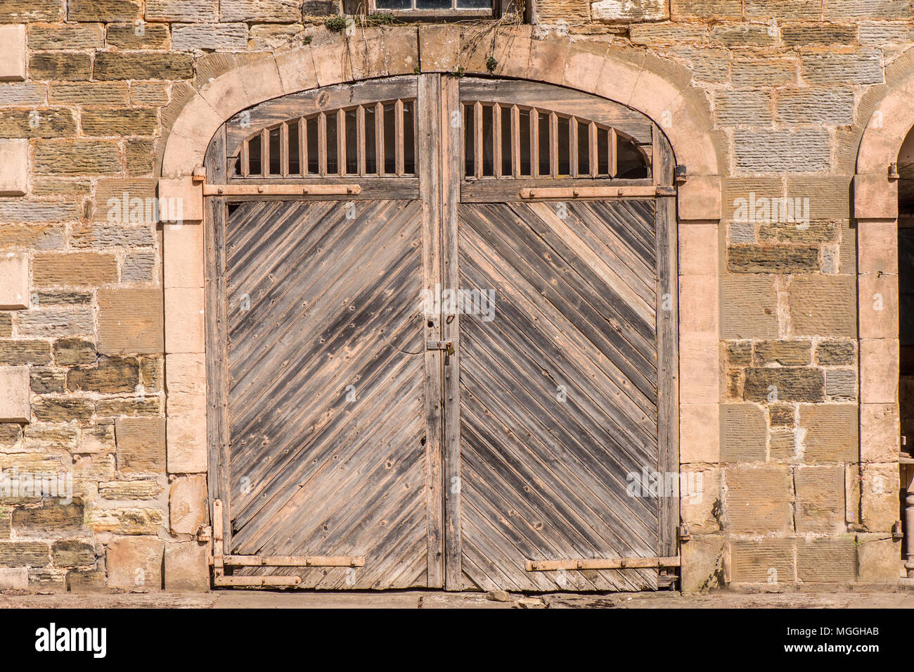 Old stable doors on a farm in Scotland Stock Photo - Alamy