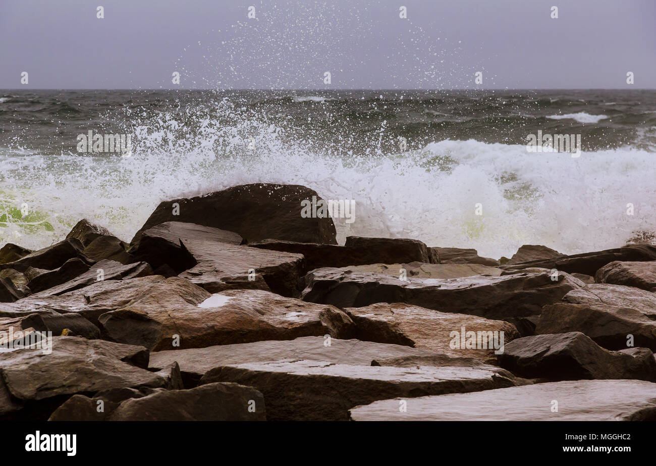 over dark water ripple surface power of the atlantic ocean Stock Photo ...
