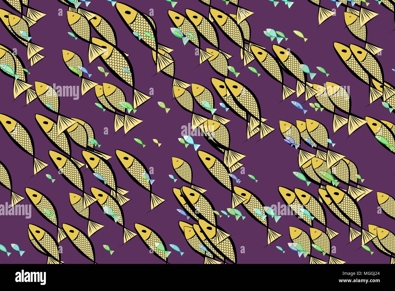 Hand drawn fish illustrations background, good for graphic design ...