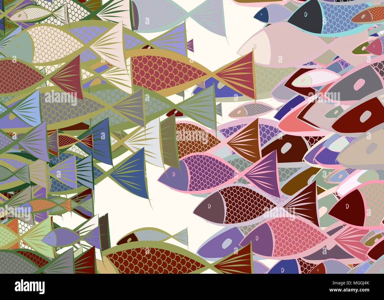 Hand drawn fish illustrations background, good for graphic design ...
