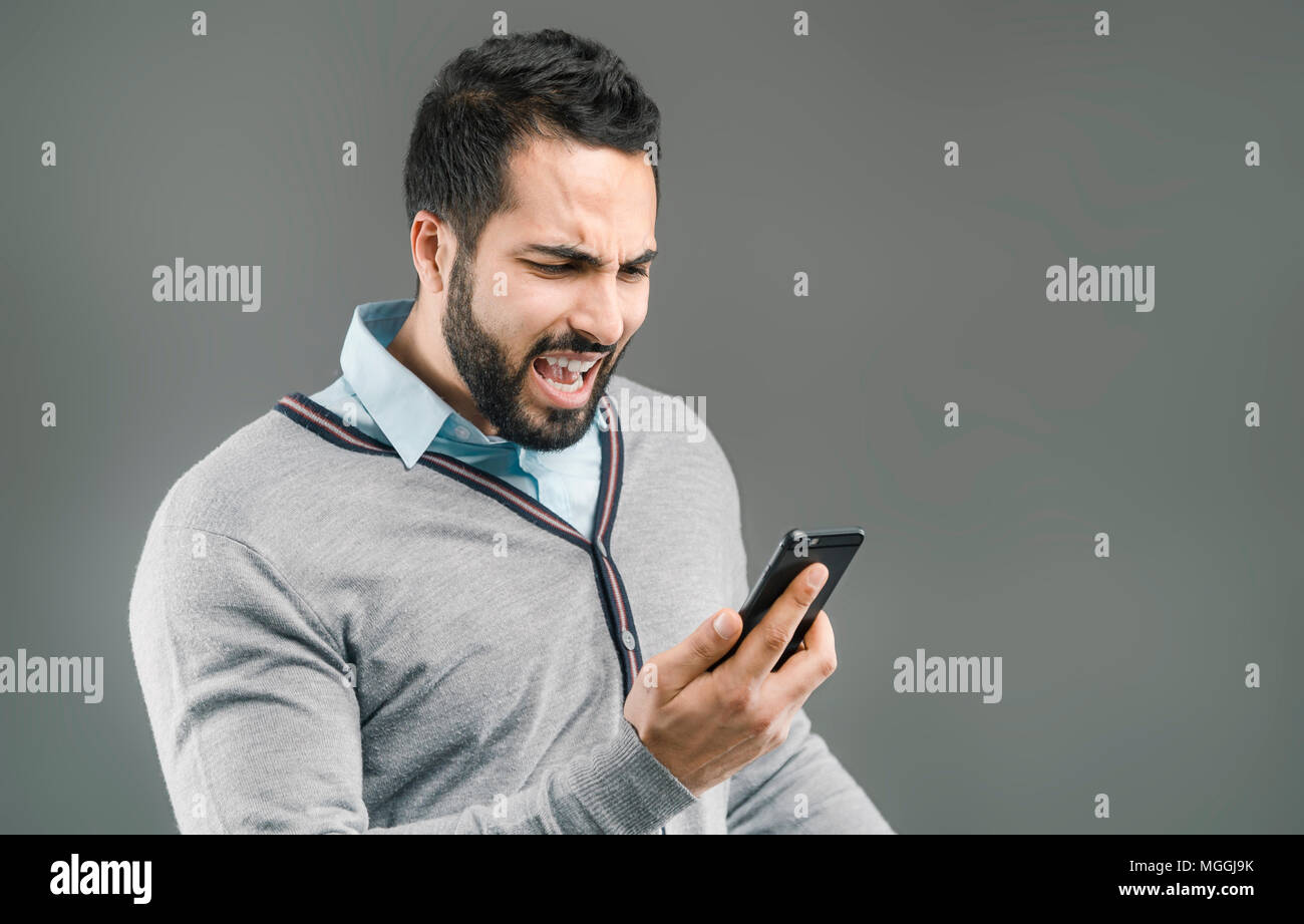 Man screaming cell hi-res stock photography and images - Alamy