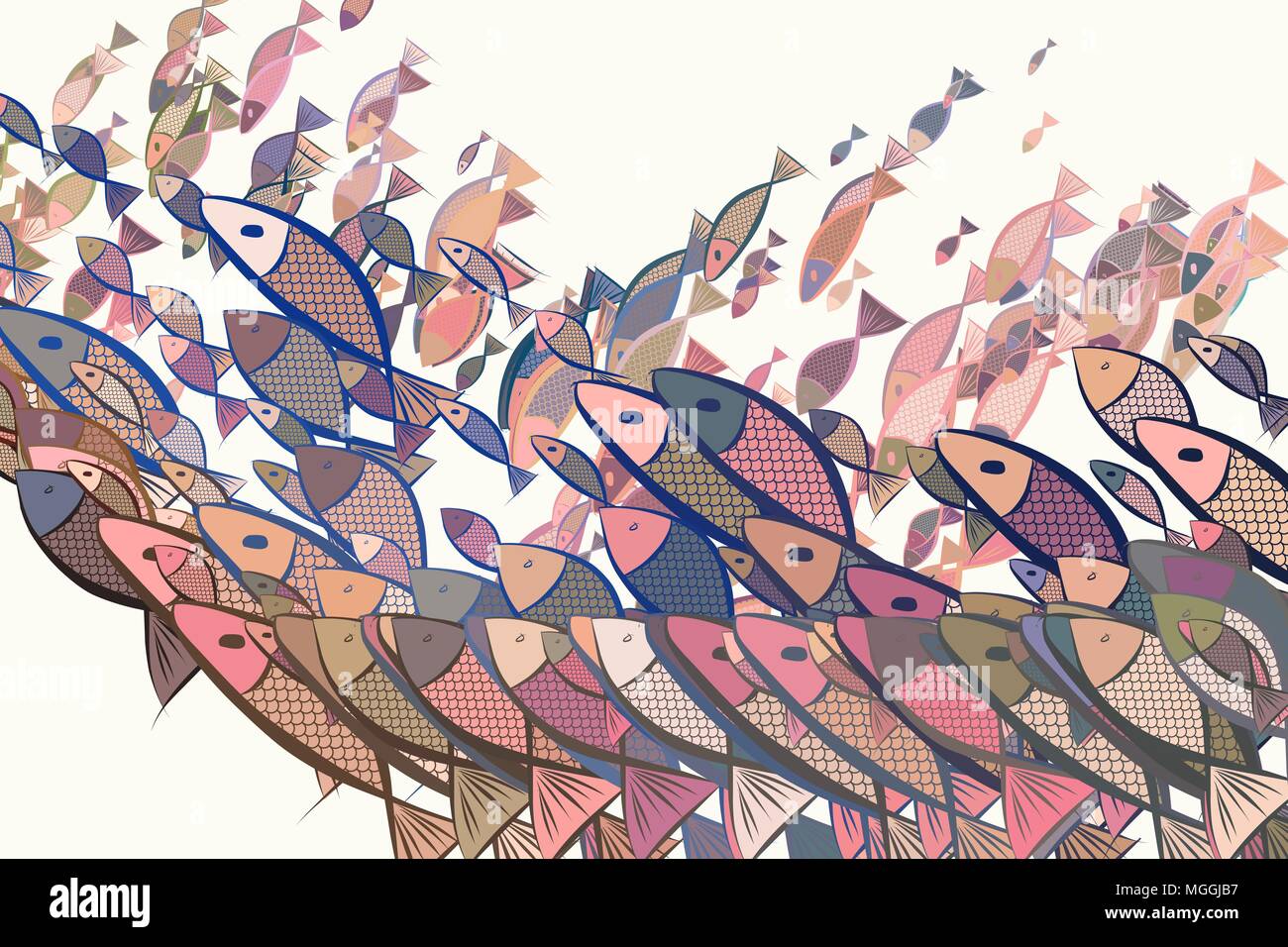 Abstract fish illustrations background pattern. Vector graphic Stock ...