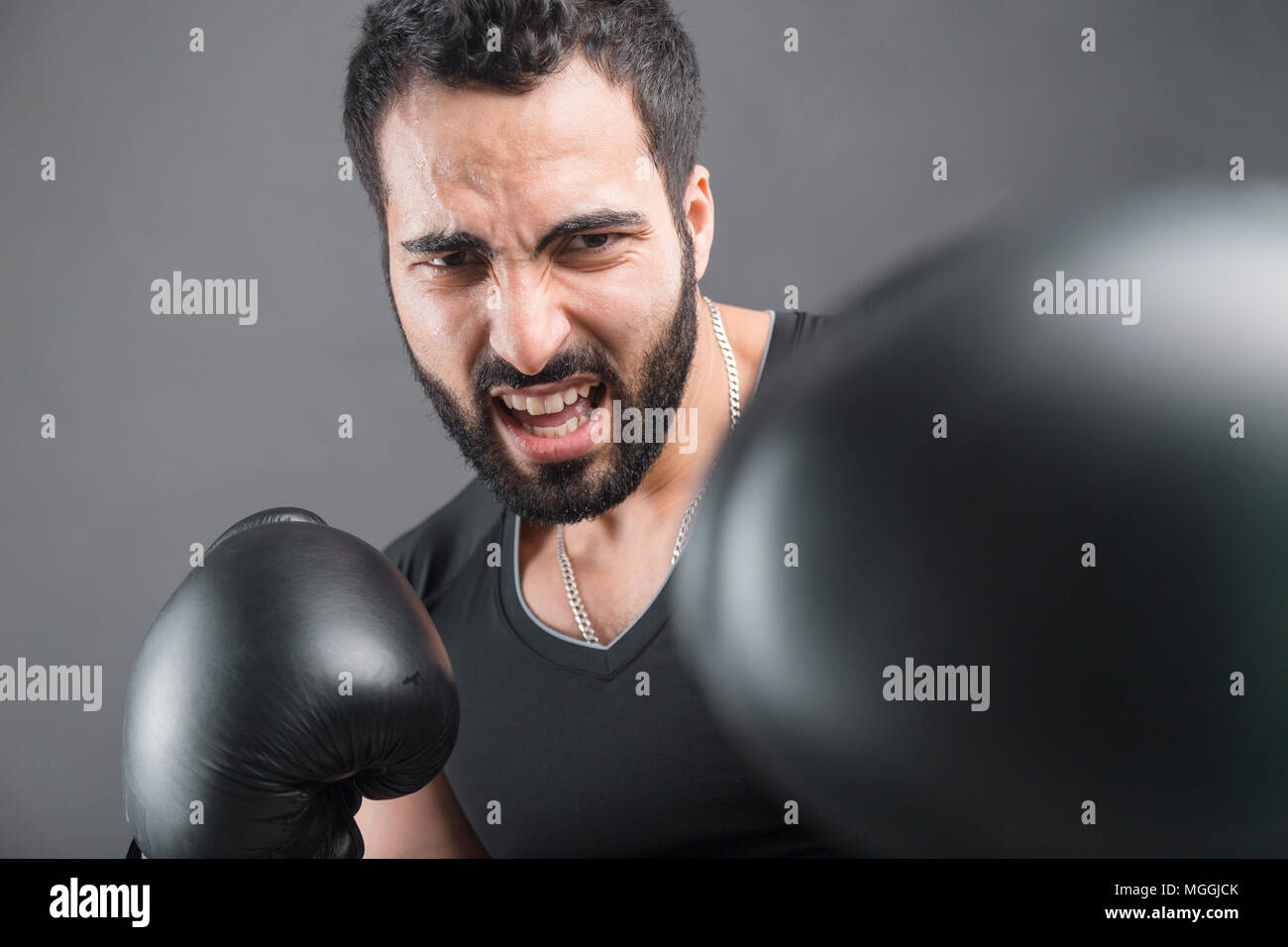 The Angry Boxer Stock Photo - Alamy