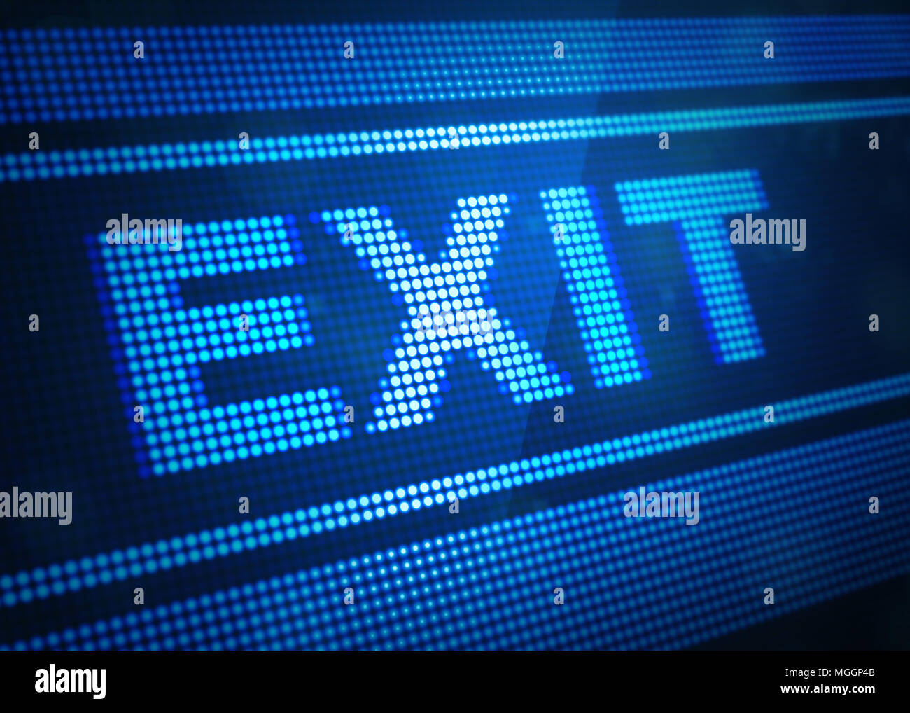 exit digital screen 3d illustration with blue colour Stock Photo - Alamy