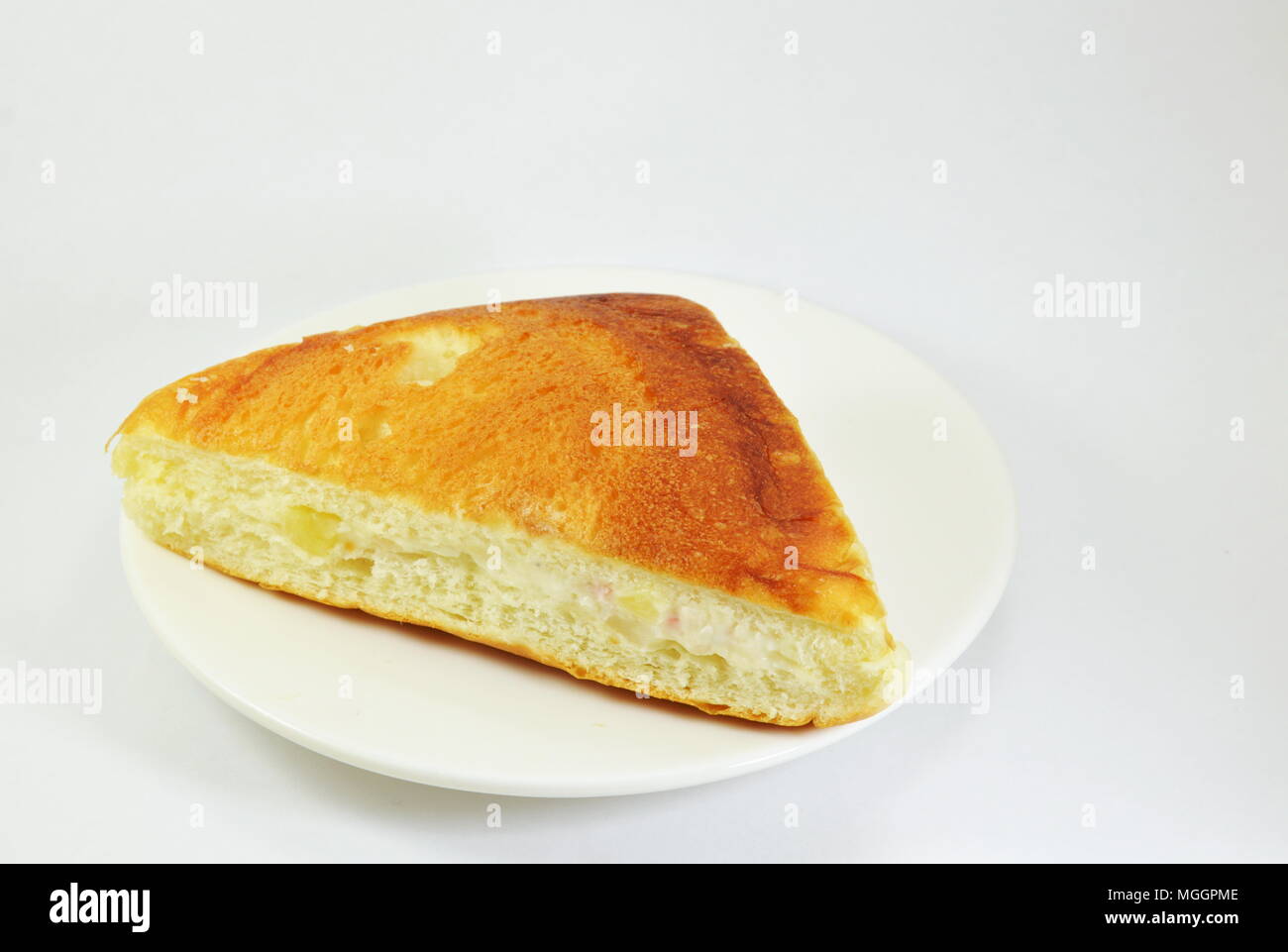 triangle bread filling tuna on dish Stock Photo - Alamy