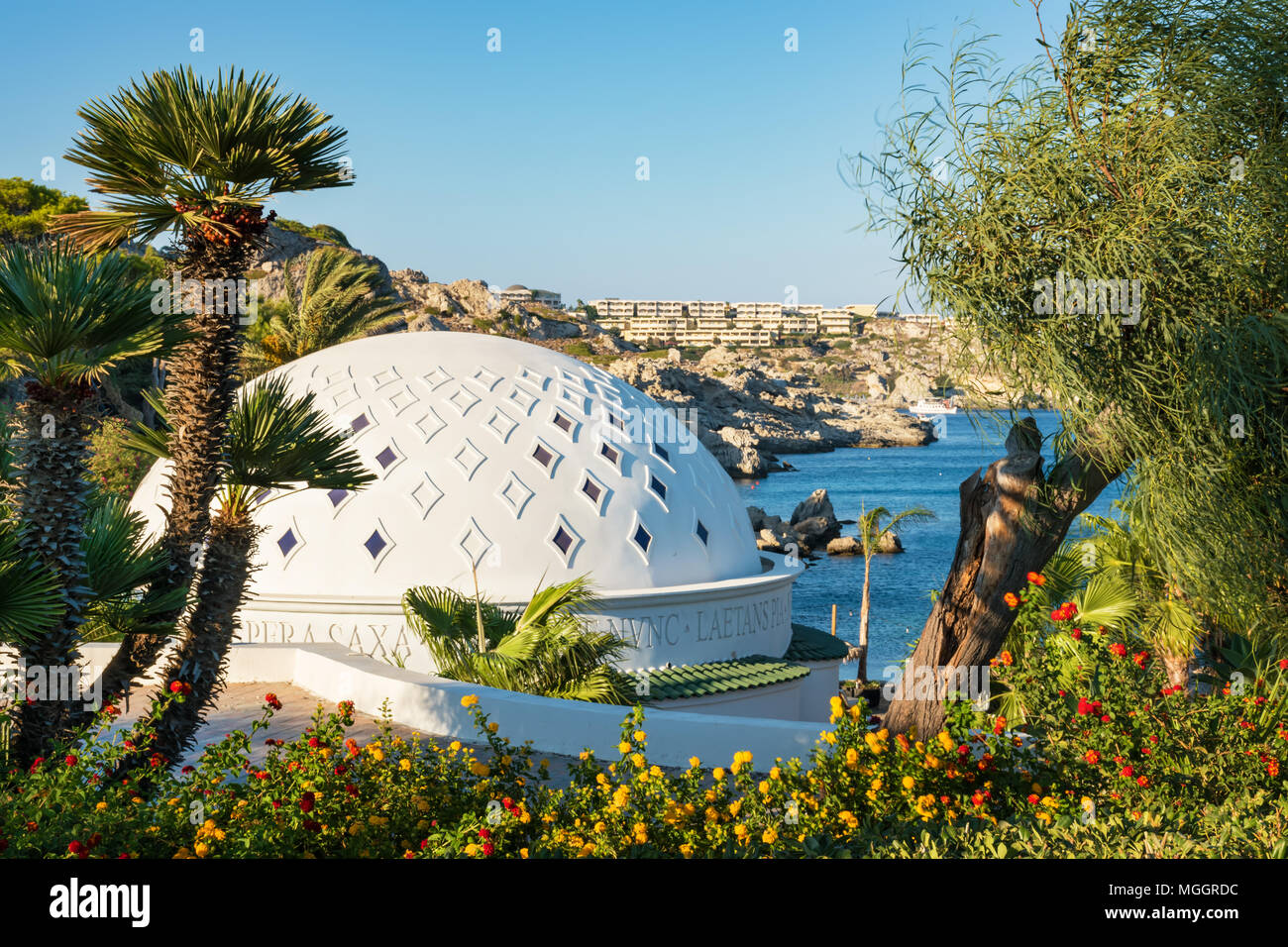Dome in Kalithea (Rhodes, Greece) - Text translation: "Loving Laetans ...