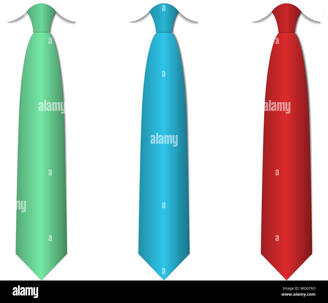 Red, blue and green ties template. Easy editable colors - vector.eps 10 ...