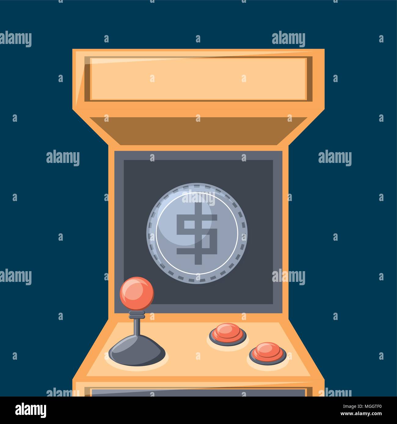 video game arcade machine icon over blue background, colorful design ...