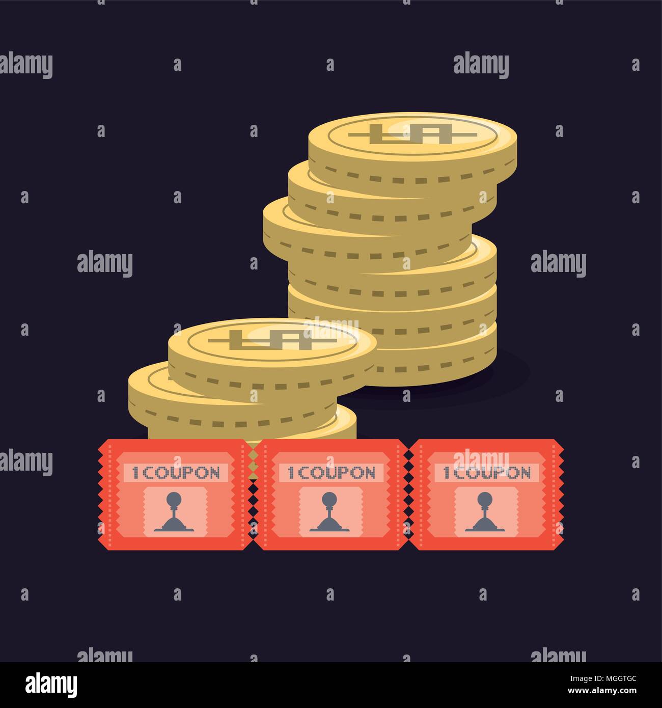 Vintage ticket with coins Stock Vector Images - Alamy