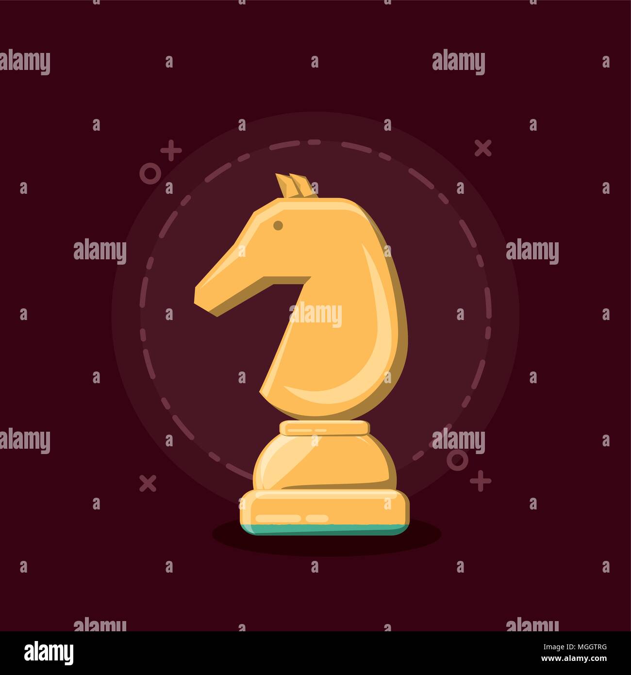 chess board design with knight piece over red background, colorful ...