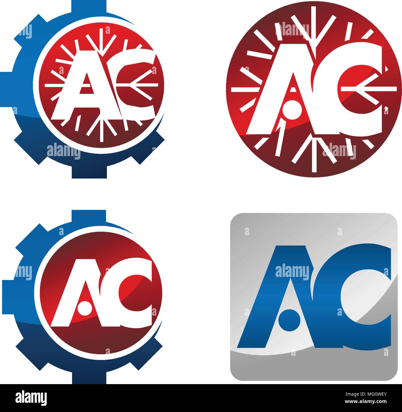 Letter AC Gear Template Set Stock Vector Image & Art - Alamy