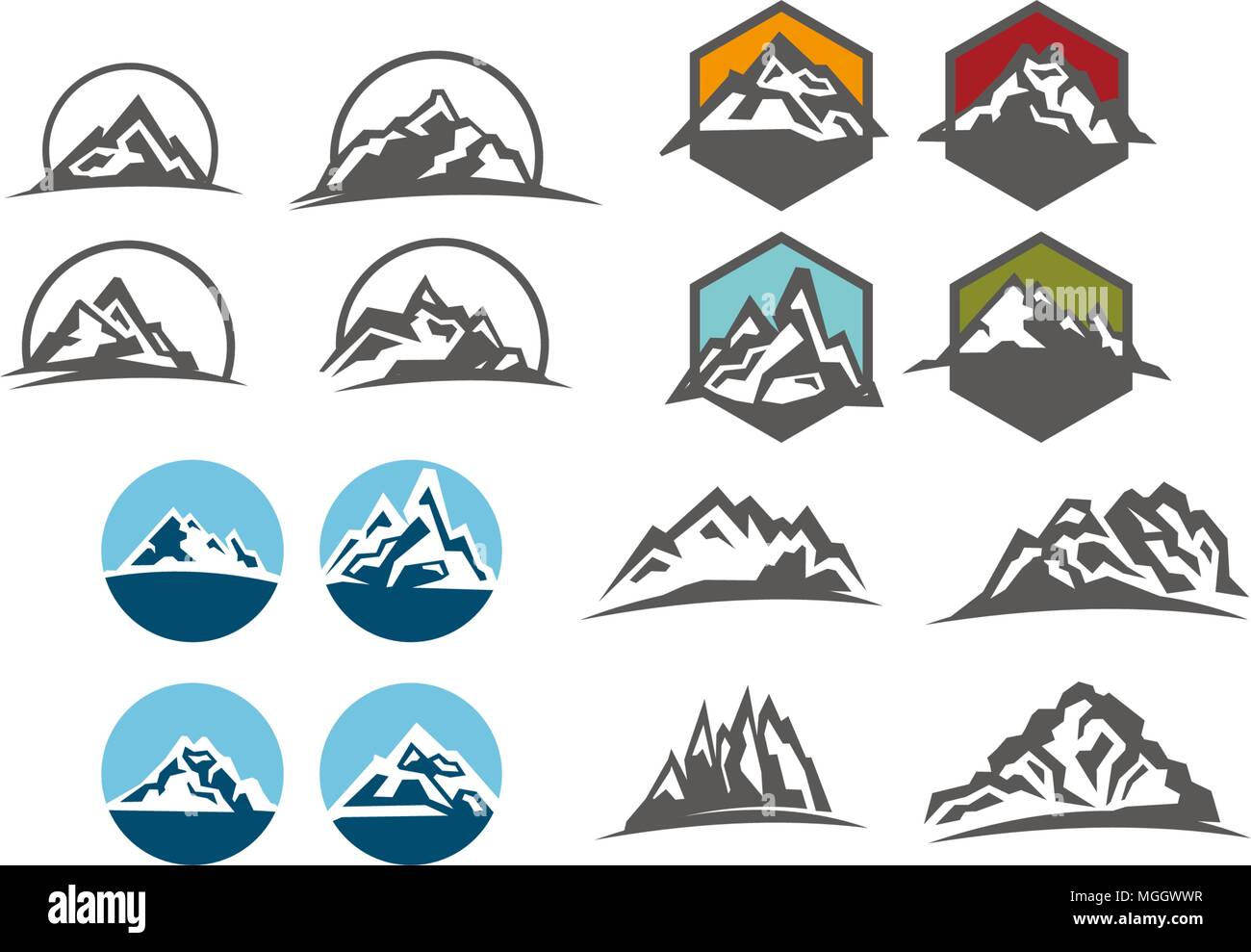Mountain Design Template Set Stock Vector Image & Art - Alamy