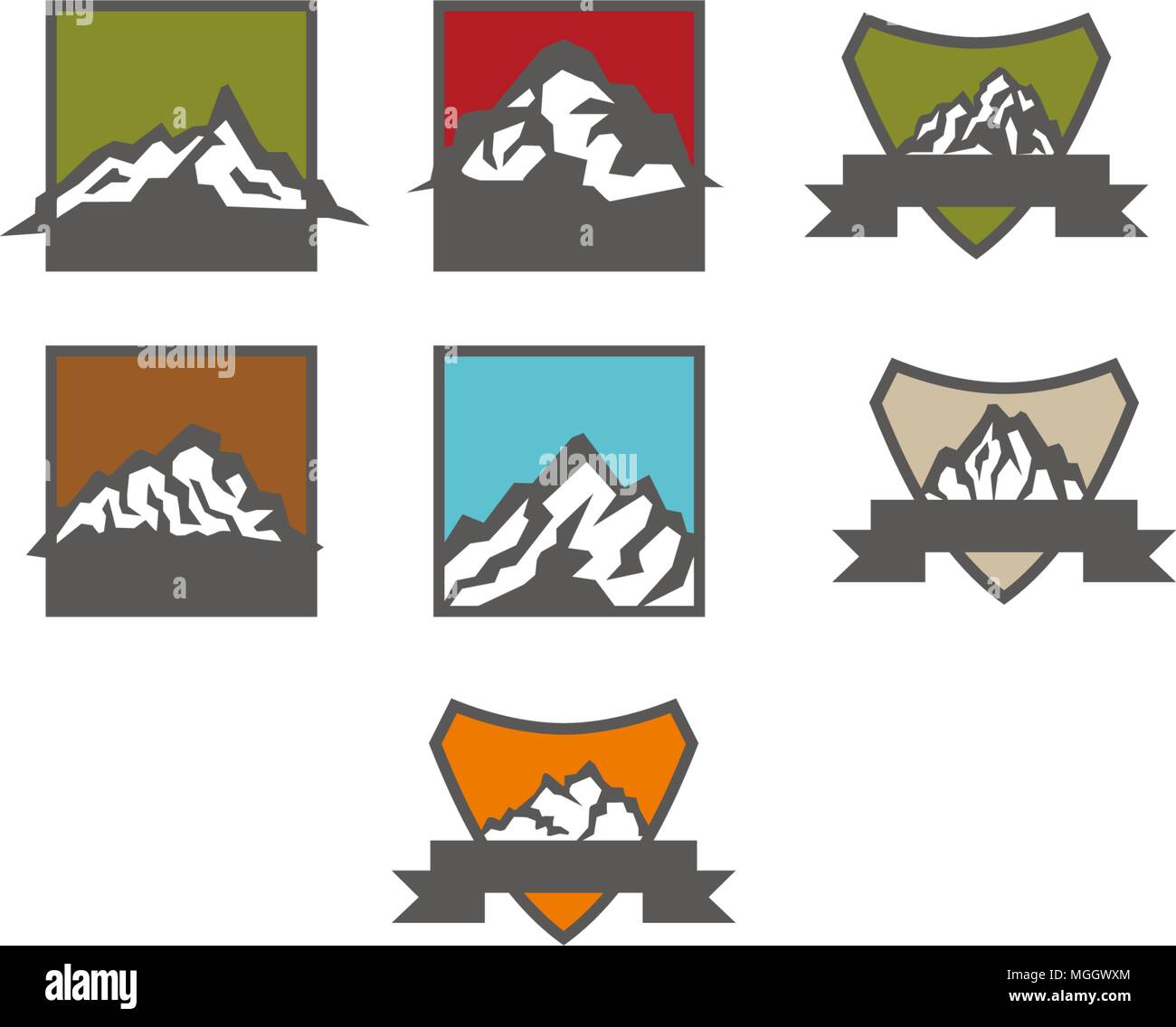Mountain Design Template Set Stock Vector Image & Art - Alamy