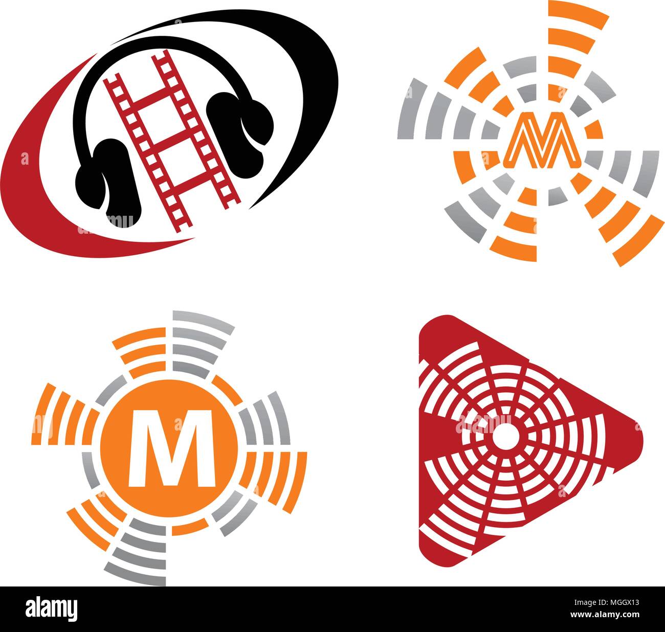 Set music production logo musical hi-res stock photography and images ...