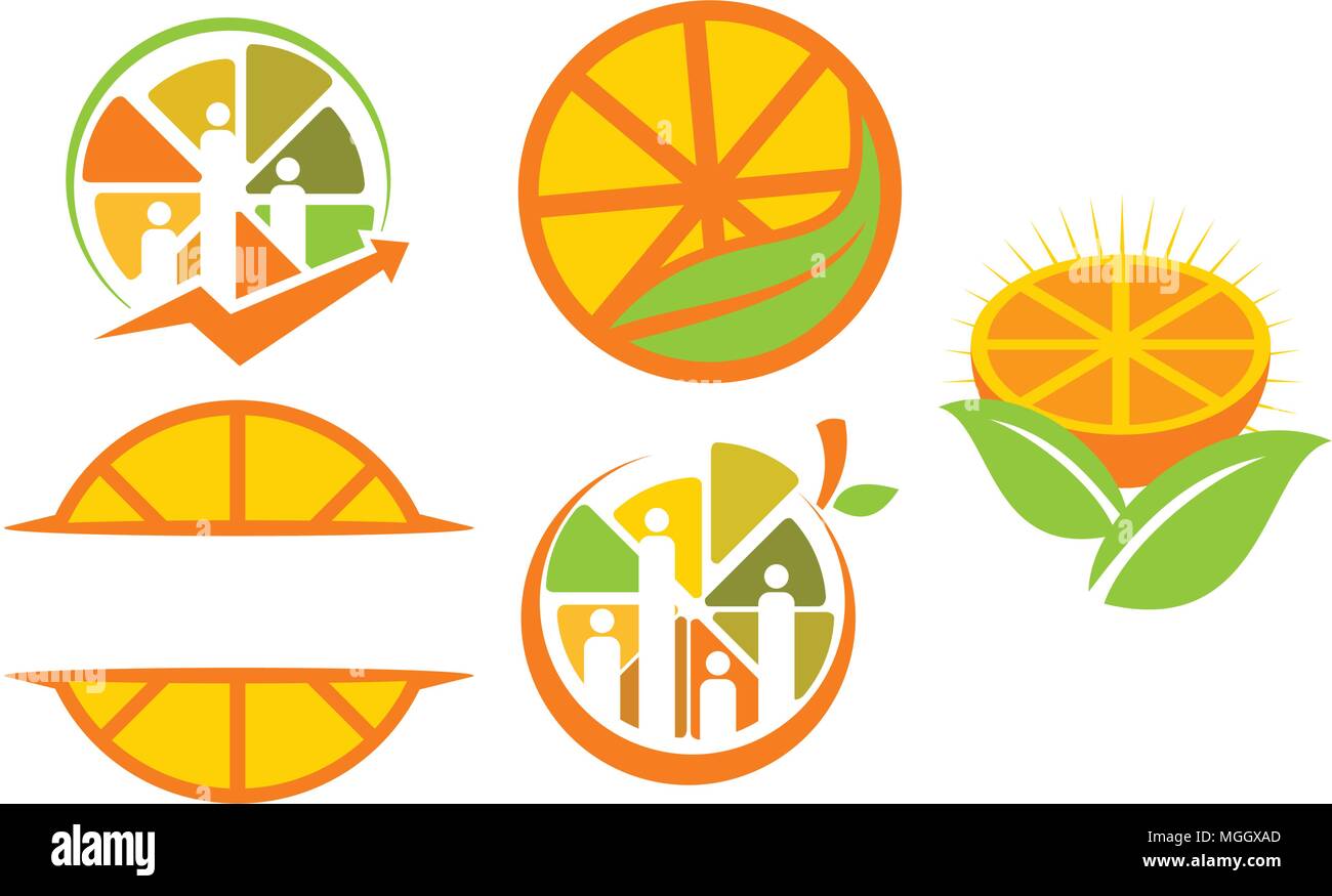 Orange icon Emblem Blank Template Set Stock Vector Image & Art - Alamy