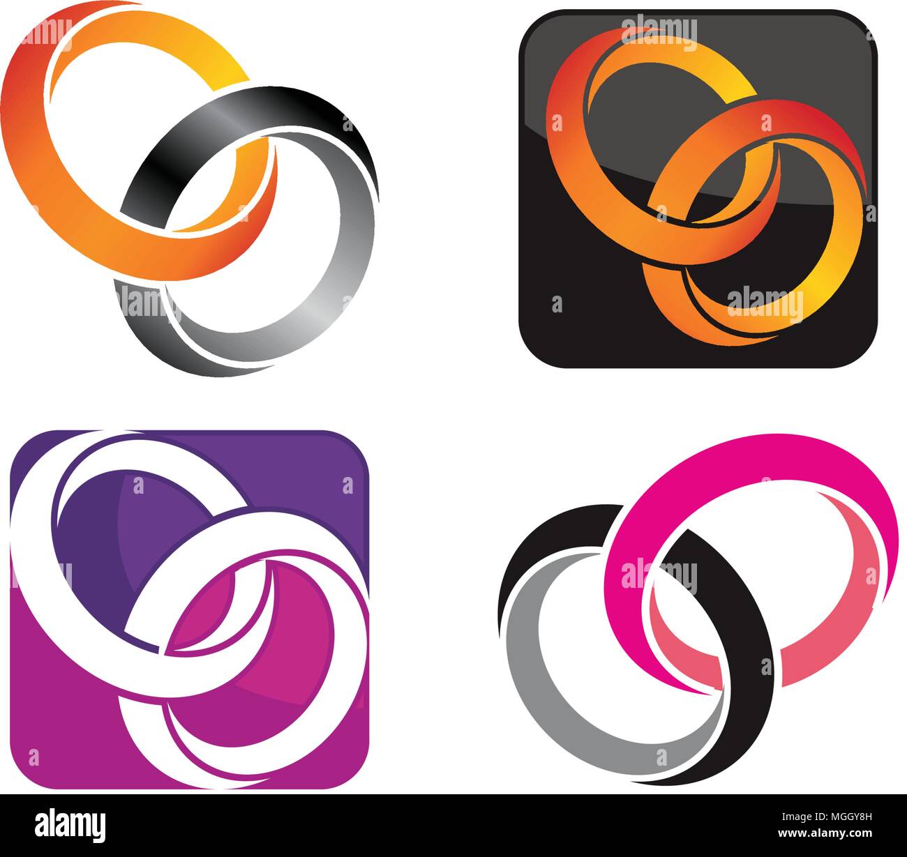 Wedding Rings Vector Template Set Stock Vector Image & Art - Alamy