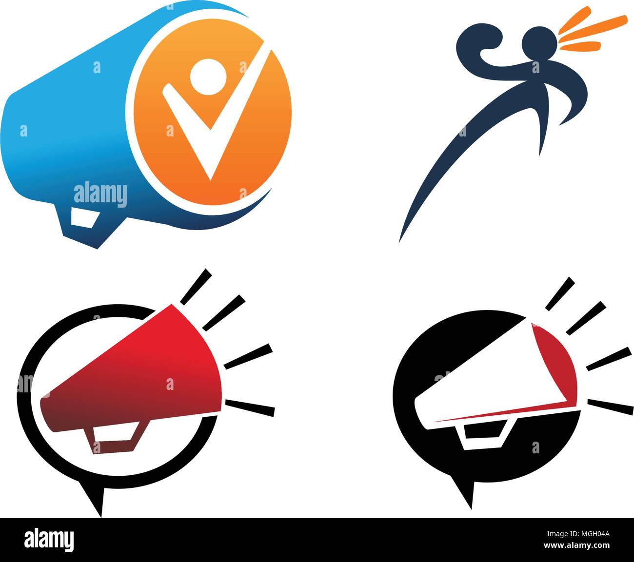 Megaphone Shout Template Set Stock Vector Image & Art - Alamy