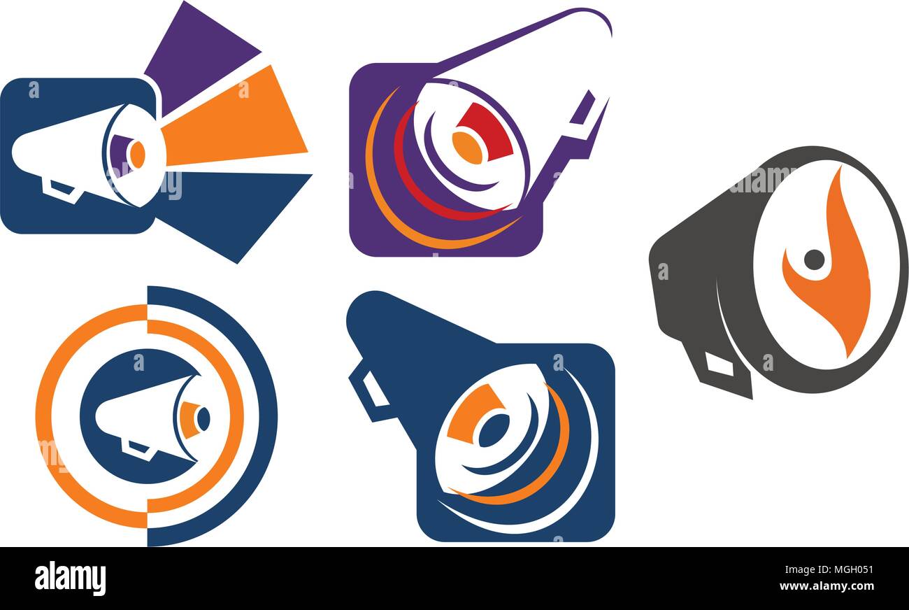 Megaphone Shout Template Set Stock Vector Image & Art - Alamy