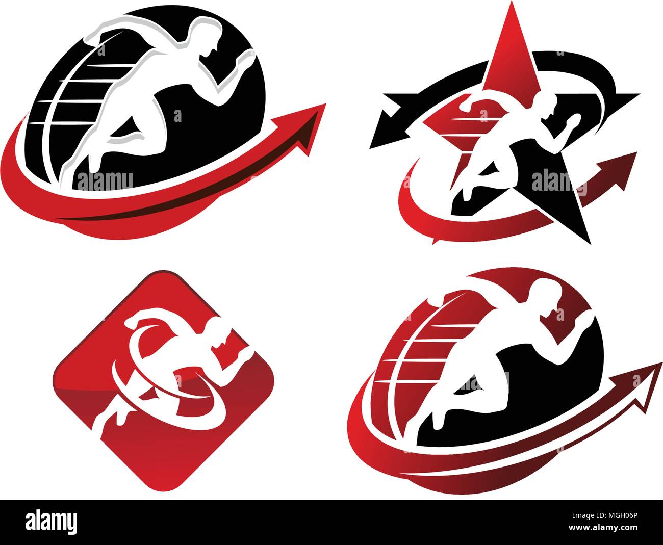 Athlete Sport Template Set Stock Vector Image & Art - Alamy