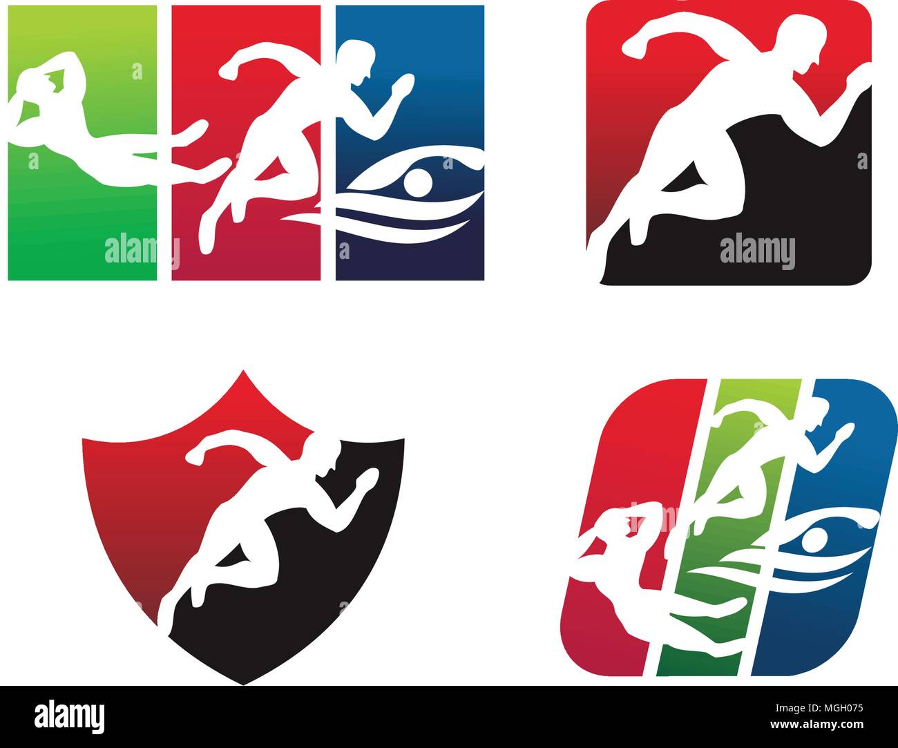 Athlete Sport Template Set Stock Vector Image & Art - Alamy