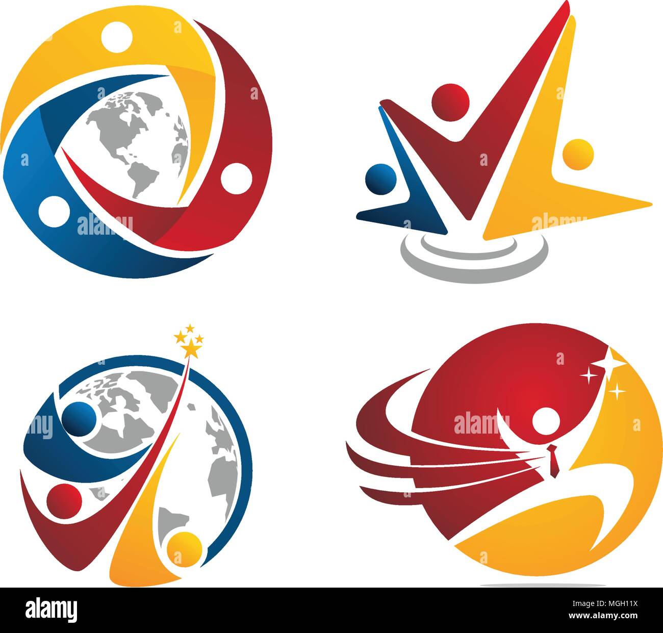 Global Leadership Teamwork Solutions Set Stock Vector Image & Art - Alamy