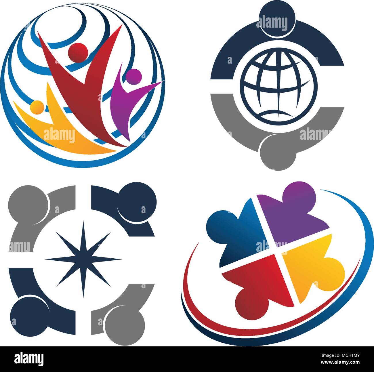 Global Leadership Teamwork Solutions Set Stock Vector Image & Art - Alamy