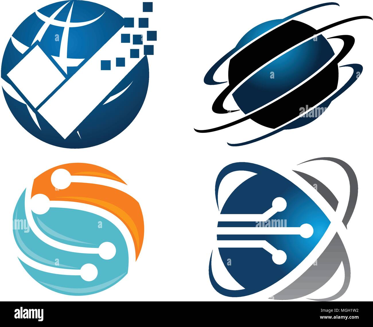 Digital World and Electrical Connections Set Stock Vector Image & Art ...