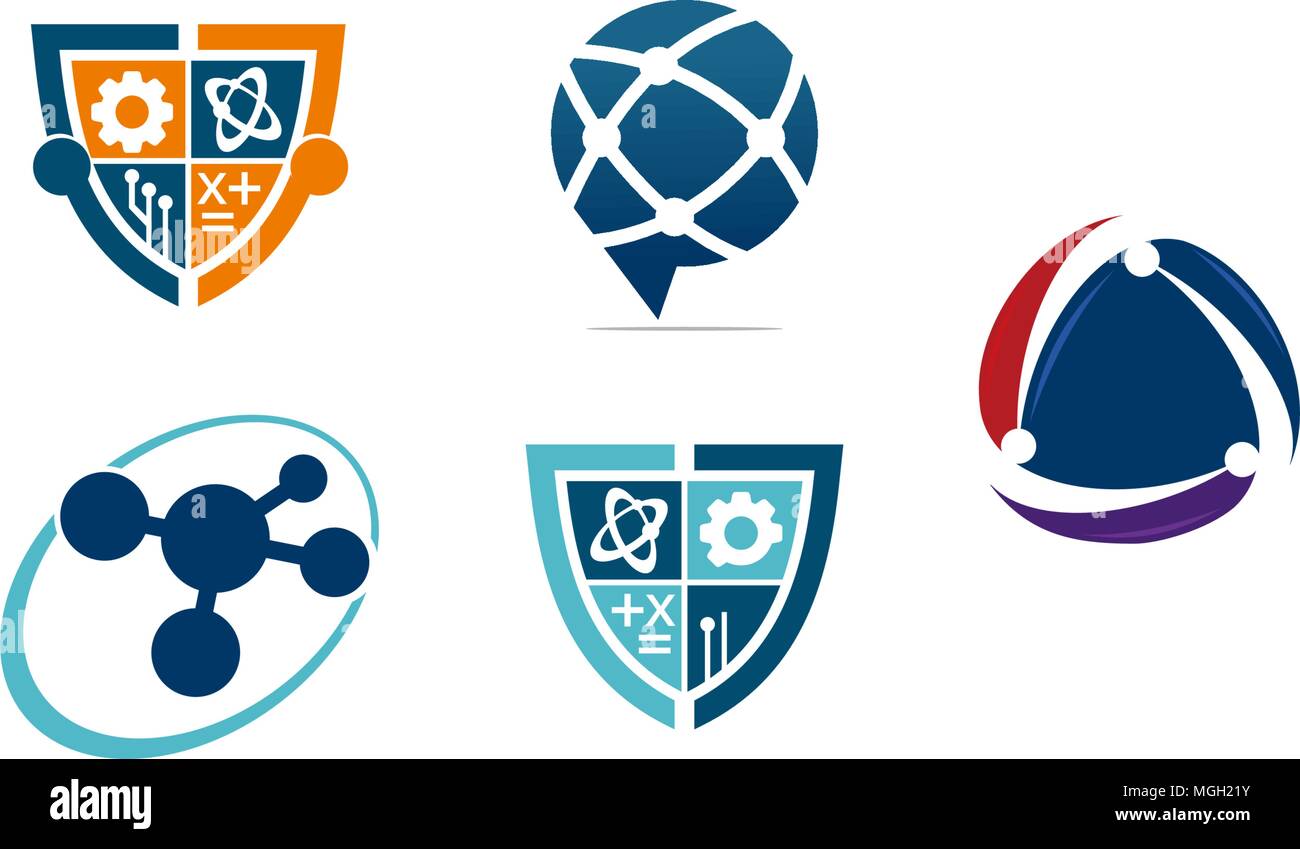 Technology Connection Logo Set Stock Vector Image & Art - Alamy