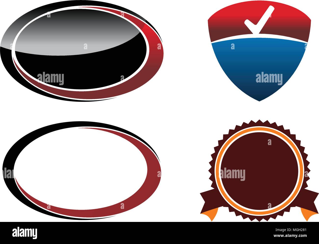 Template Emblem Blank Set Stock Vector Image & Art - Alamy