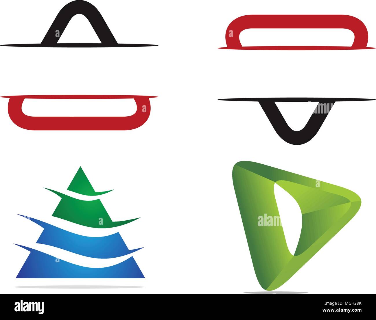 Shield Triangle Emblem Logo Blank Template Set Stock Vector Image & Art ...