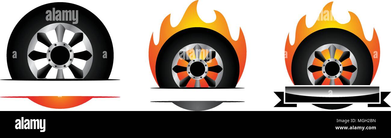 Fire Tire Emblem Template Set Stock Vector Image & Art - Alamy