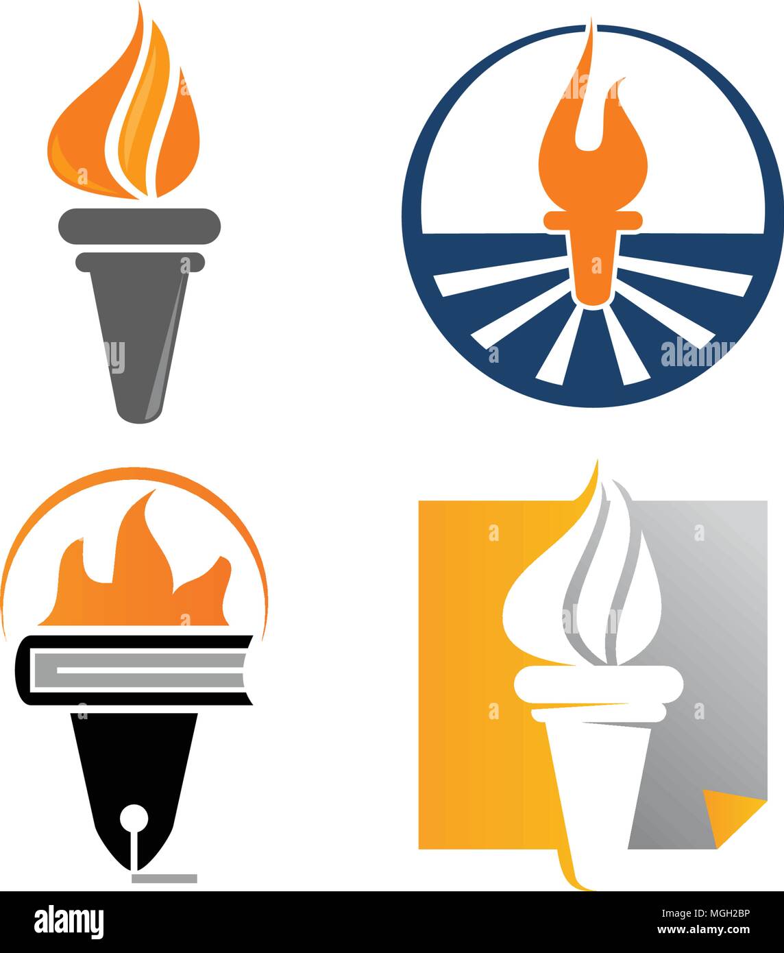 Torch Fire Template Set Stock Vector Image & Art - Alamy