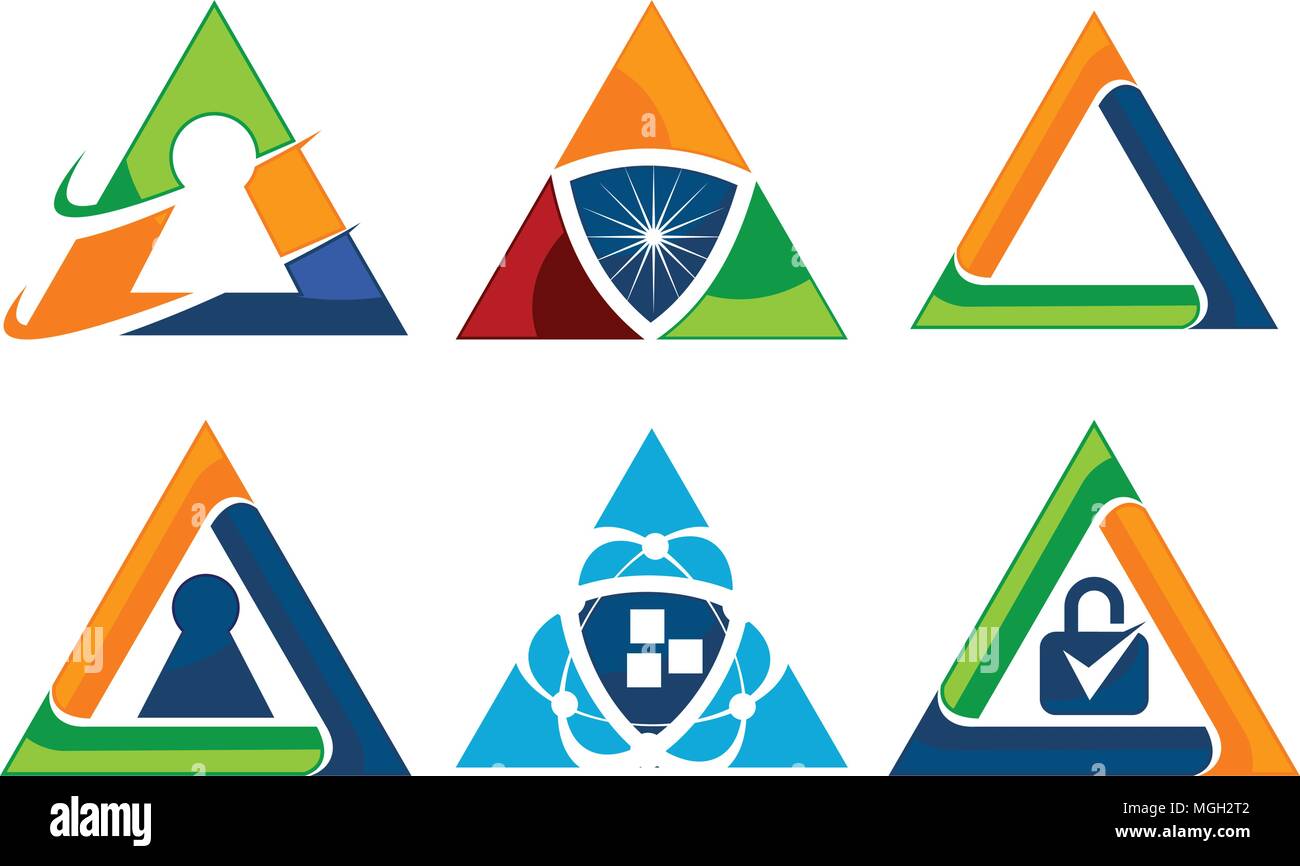 Triangle Security Template Set Stock Vector Image & Art - Alamy