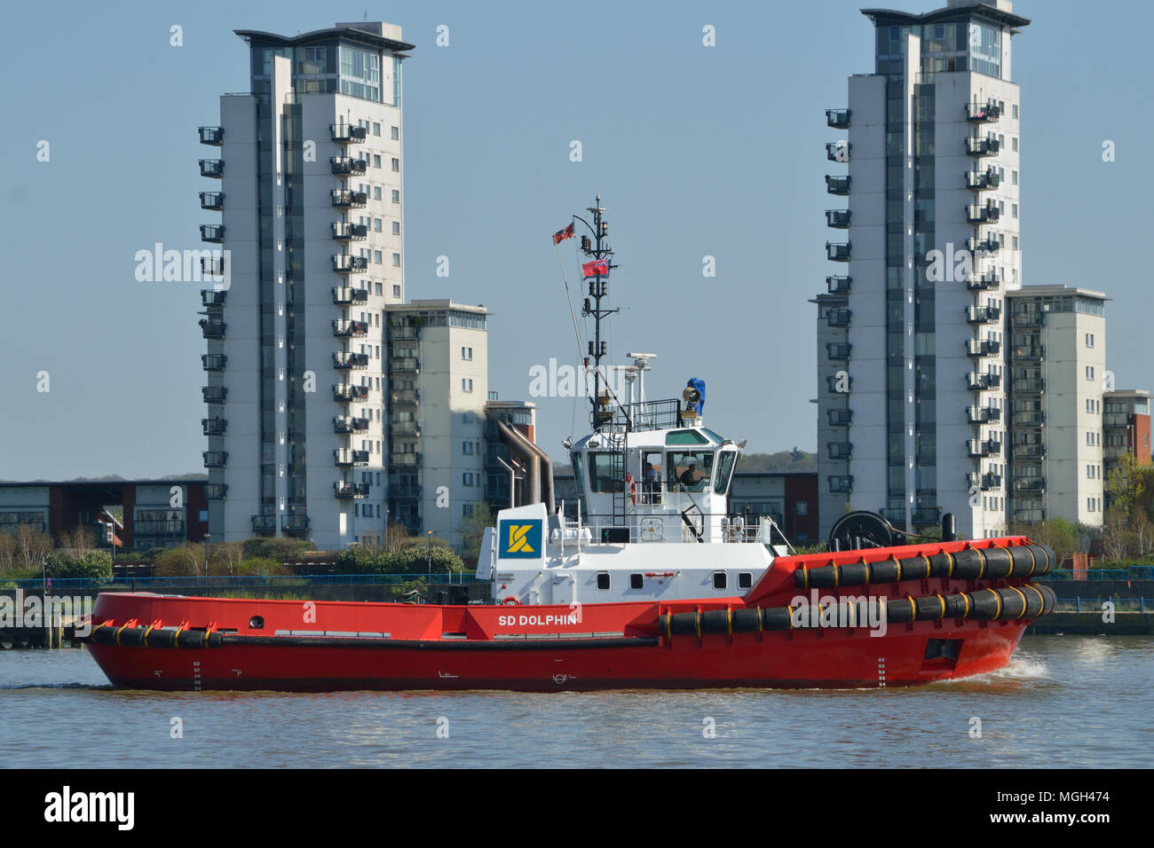 Kotug Smit tugs working on the River Thames in London Stock Photo - Alamy