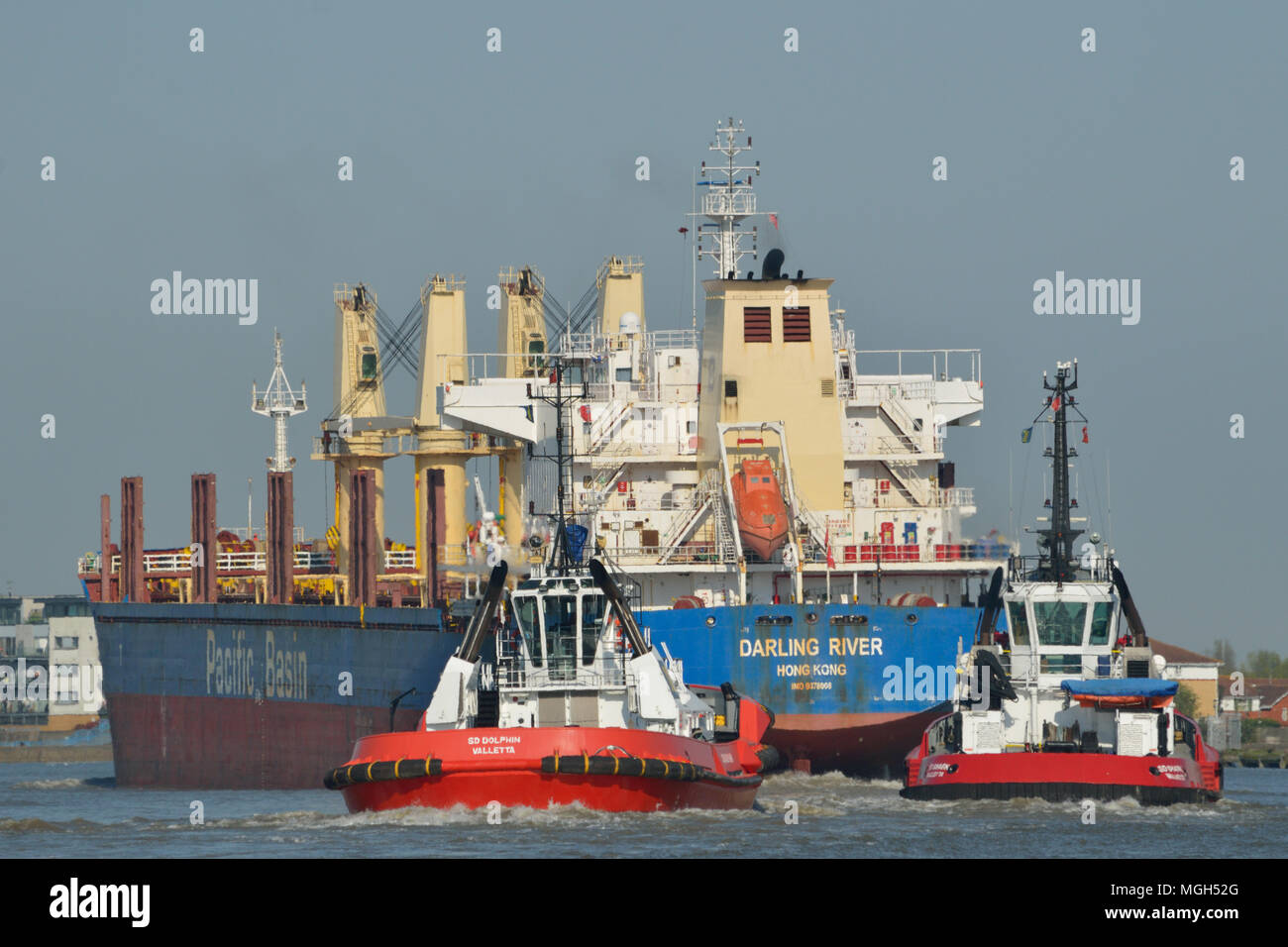 Kotug Smit tugs working on the River Thames in London Stock Photo - Alamy