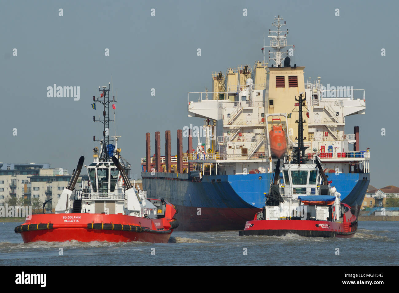 Kotug Smit tugs working on the River Thames in London Stock Photo - Alamy