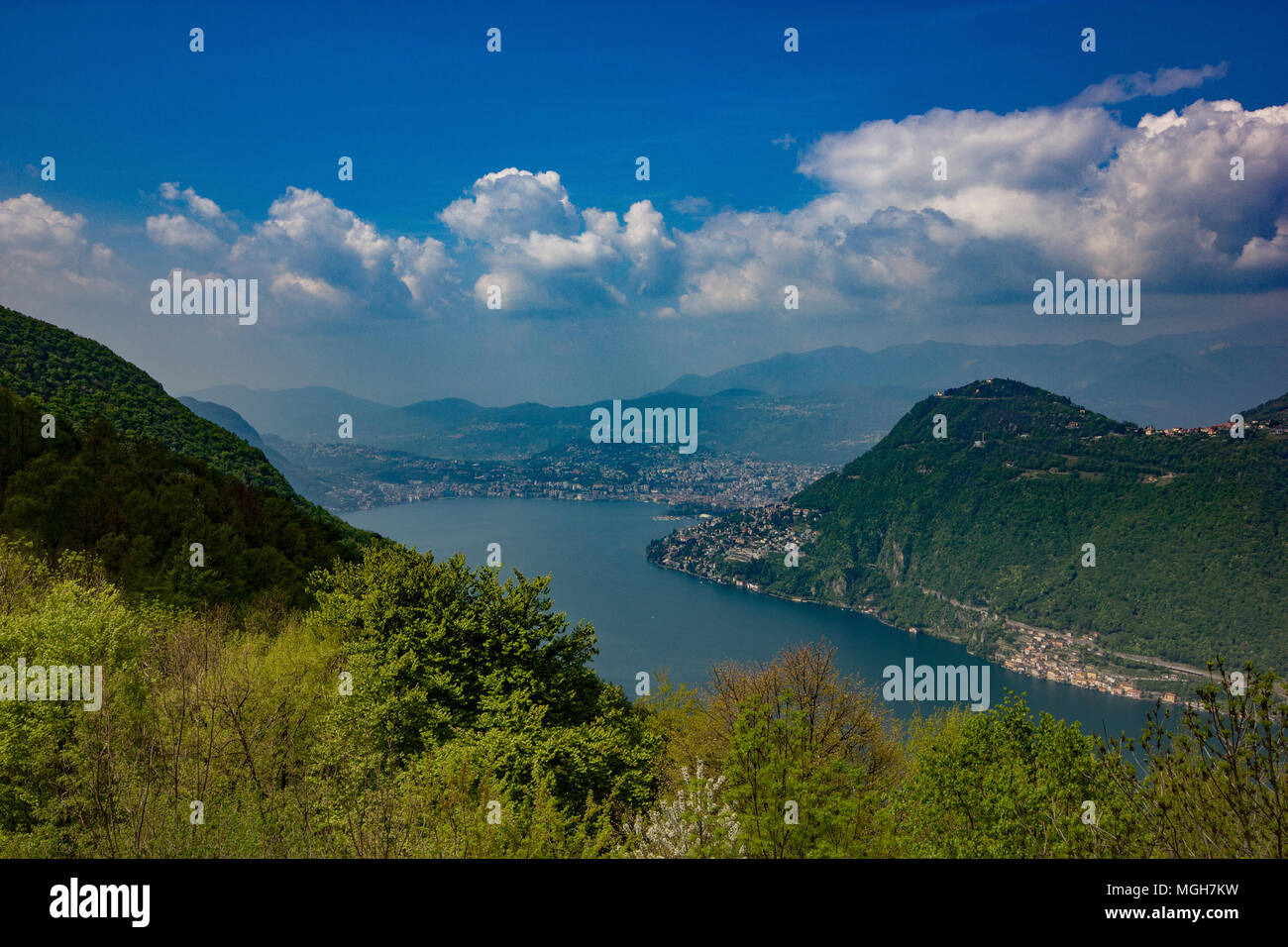 a beautiful view of Lugano and it's lake from the Belvedere, Lanzo d ...