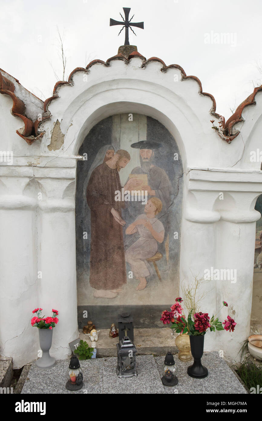 Christ among the Doctors. Mural painting in the funeral chapel at the ...
