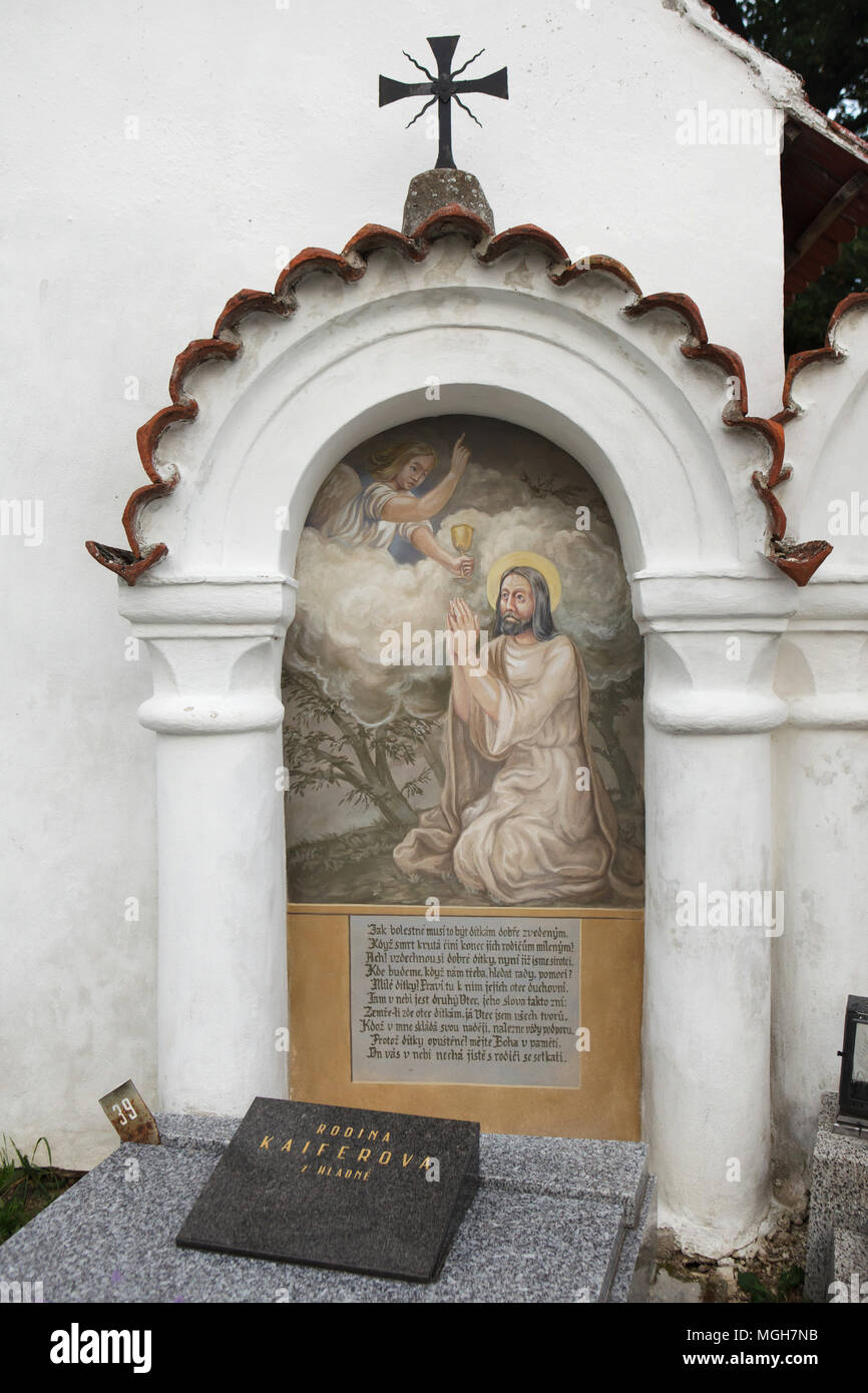Agony in the Garden. Mural painting in the funeral chapel at the ...