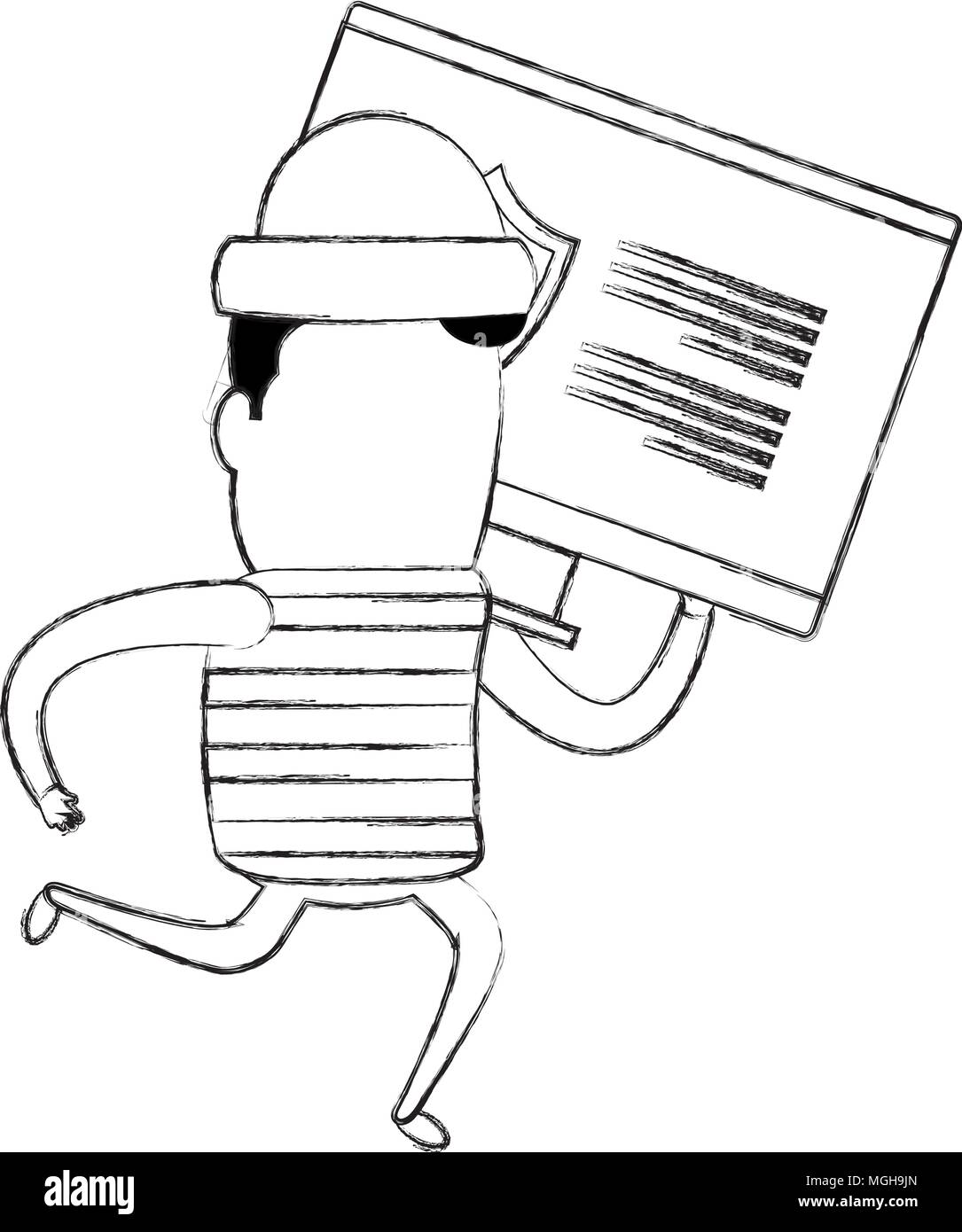 Man running scared Black and White Stock Photos & Images - Alamy