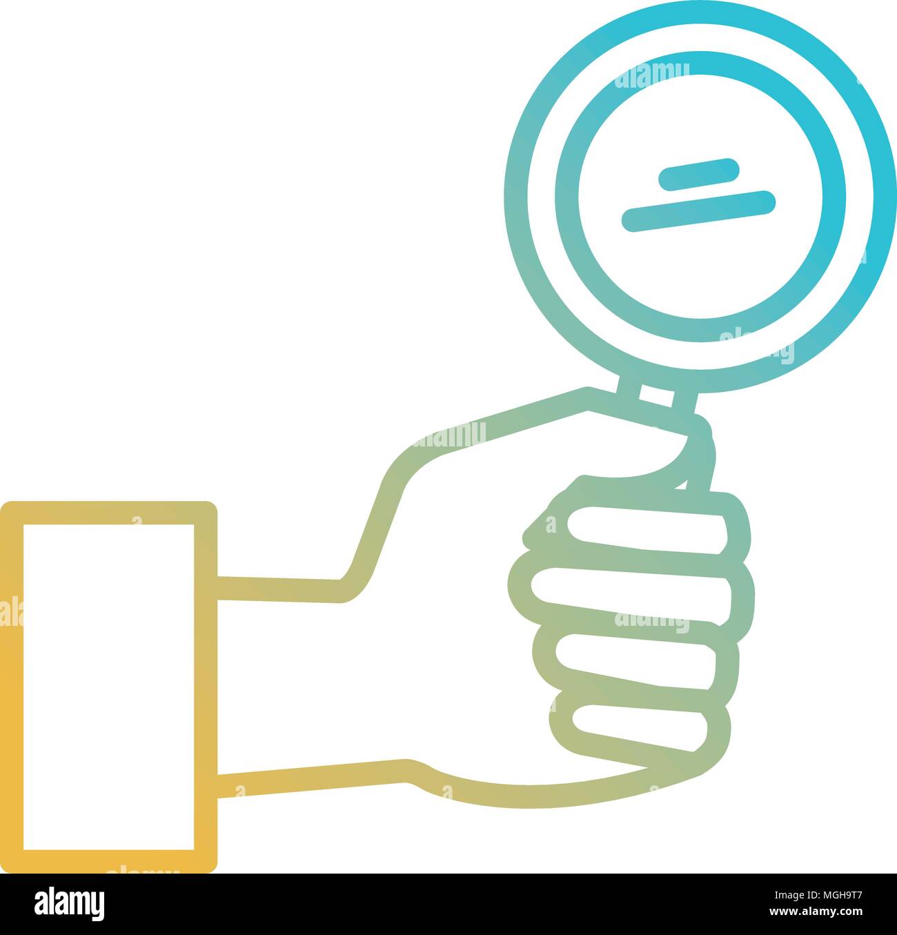 hand human with magnifying glass isolated icon Stock Vector Image & Art ...