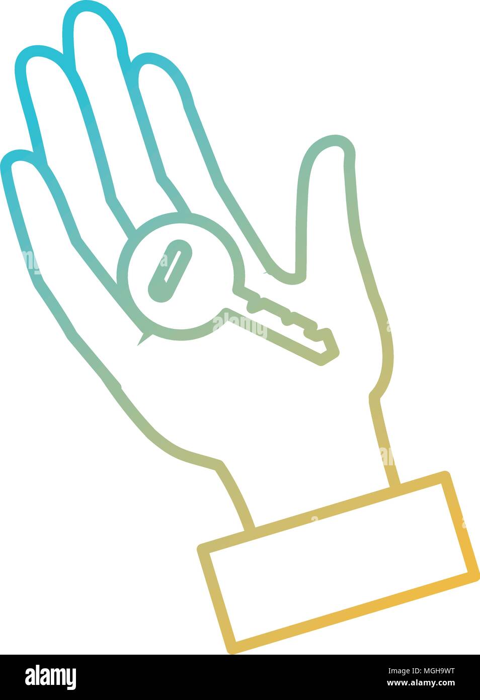 hand human with key door Stock Vector Image & Art - Alamy