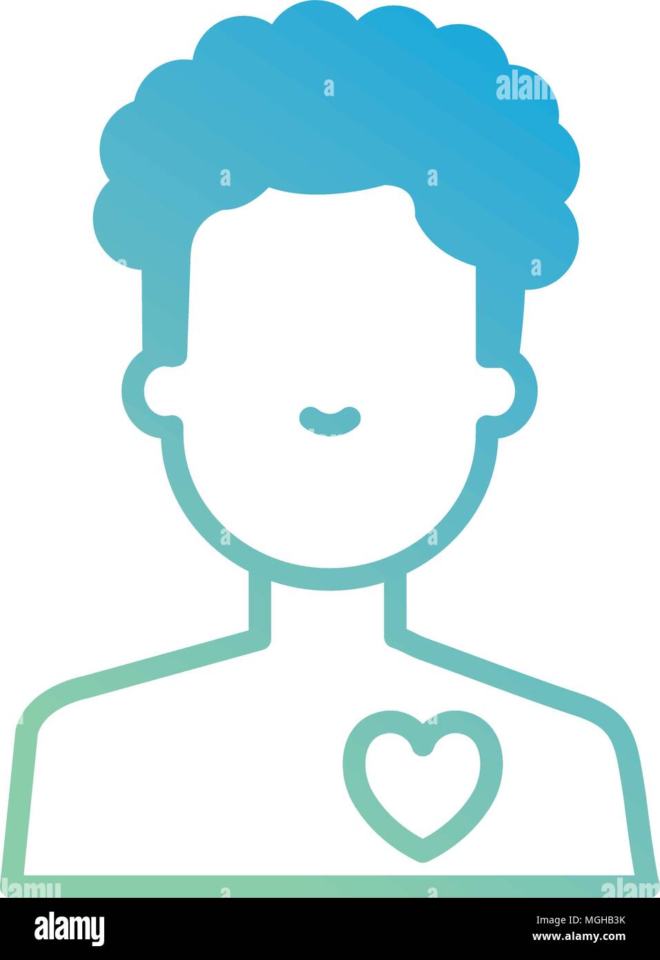 person shirtless with heart avatar character Stock Vector Image & Art ...