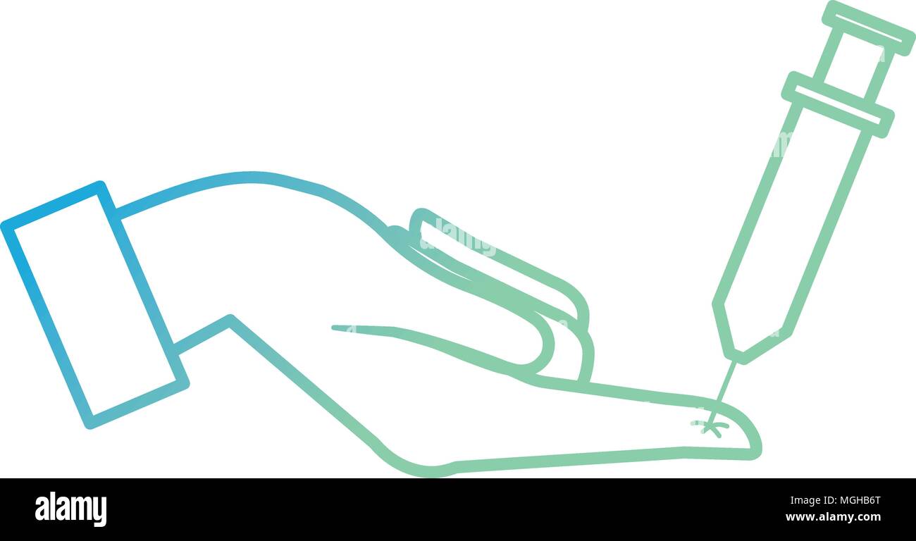 medical injection with hand patient Stock Vector Image & Art - Alamy