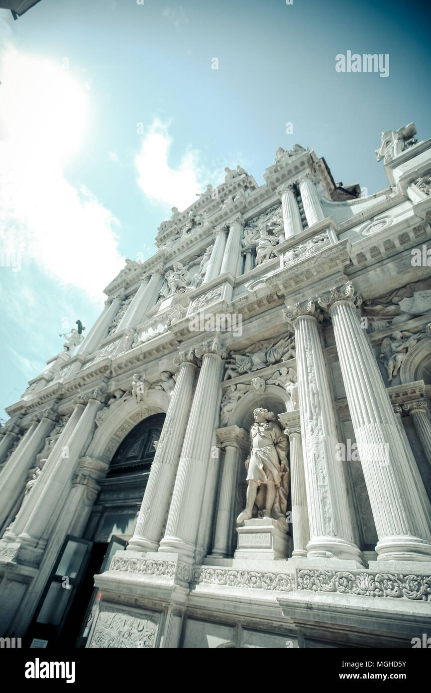 Architecture and historical white buildings in Venice, Venezia, Italy ...