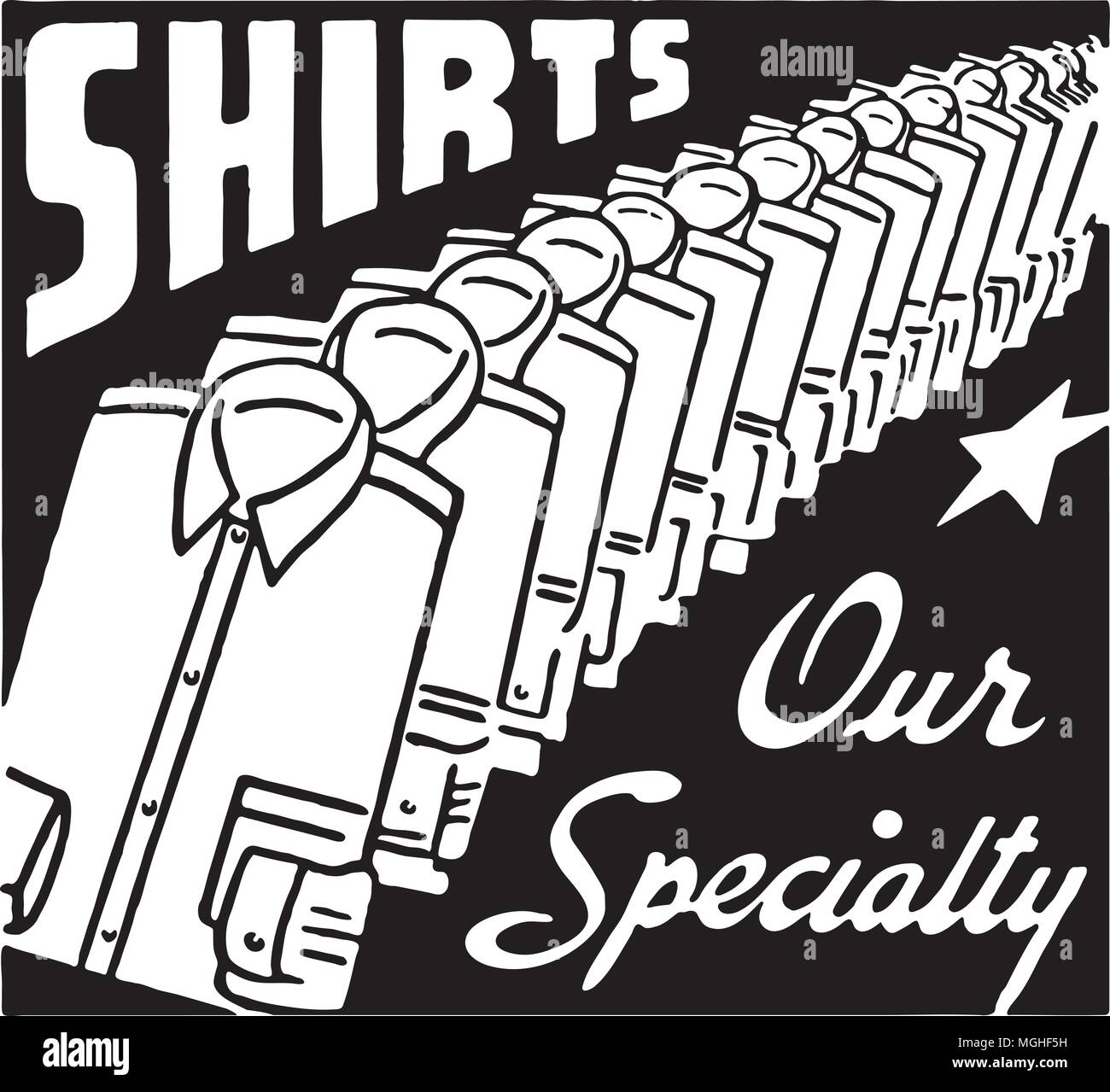 Shirts Our Specialty - Retro Ad Art Banner Stock Vector Image & Art - Alamy