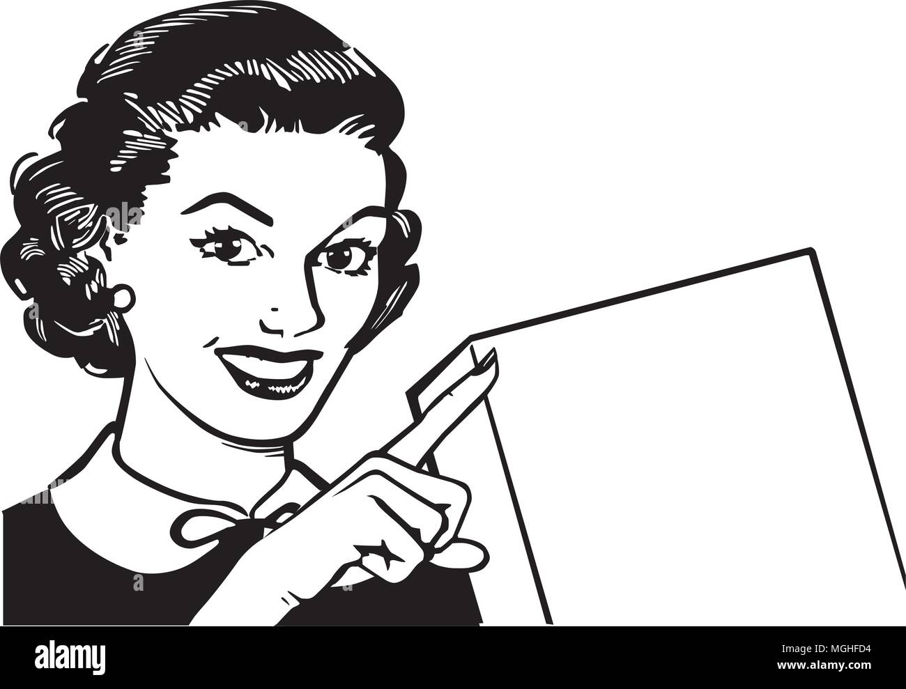 Showcard Lady Retro Clipart Illustration Stock Vector Image And Art Alamy