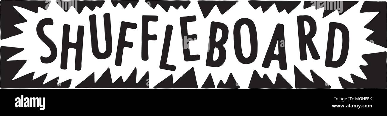 Shuffleboard - Retro Ad Art Banner Stock Vector Image & Art - Alamy